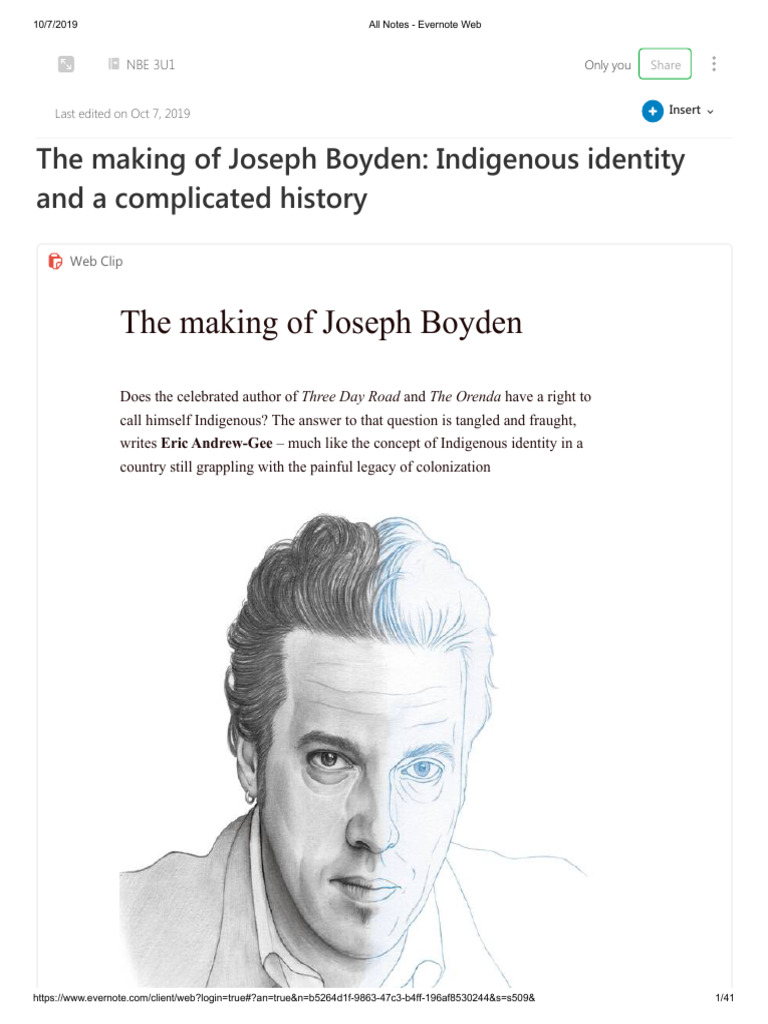 Joseph Boyden's Identity Debate | PDF