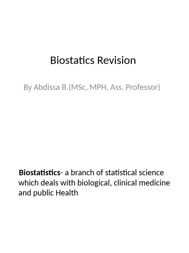 Biostatics Revision For PH | PDF | Sampling (Statistics) | Type I And ...