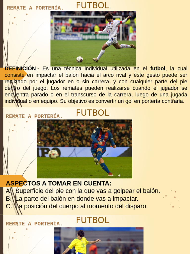 Remate A La Portería en El Futbol | PDF | Asociación de Futbol | Pie