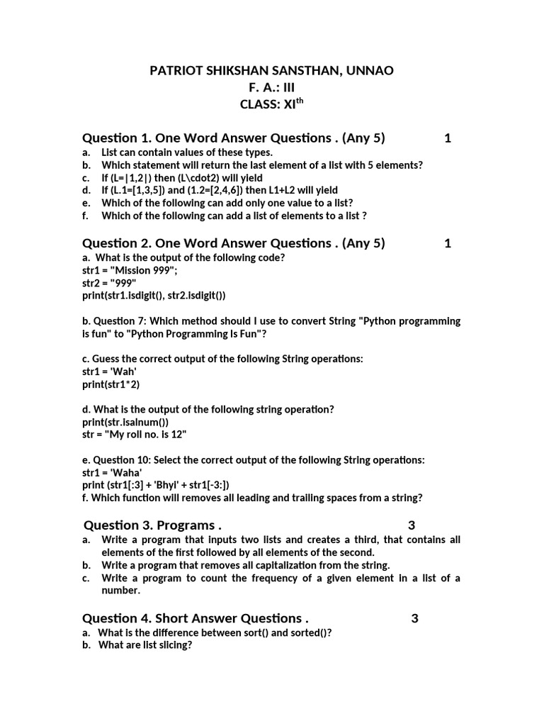 PSS Computer 11th (Fa3) | PDF