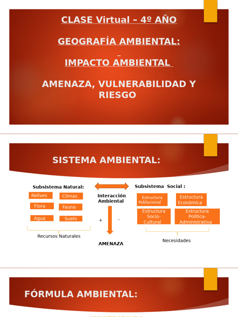 Impacto Ambiental: Amenaza y Riesgo | PDF | Entorno natural | Riesgo