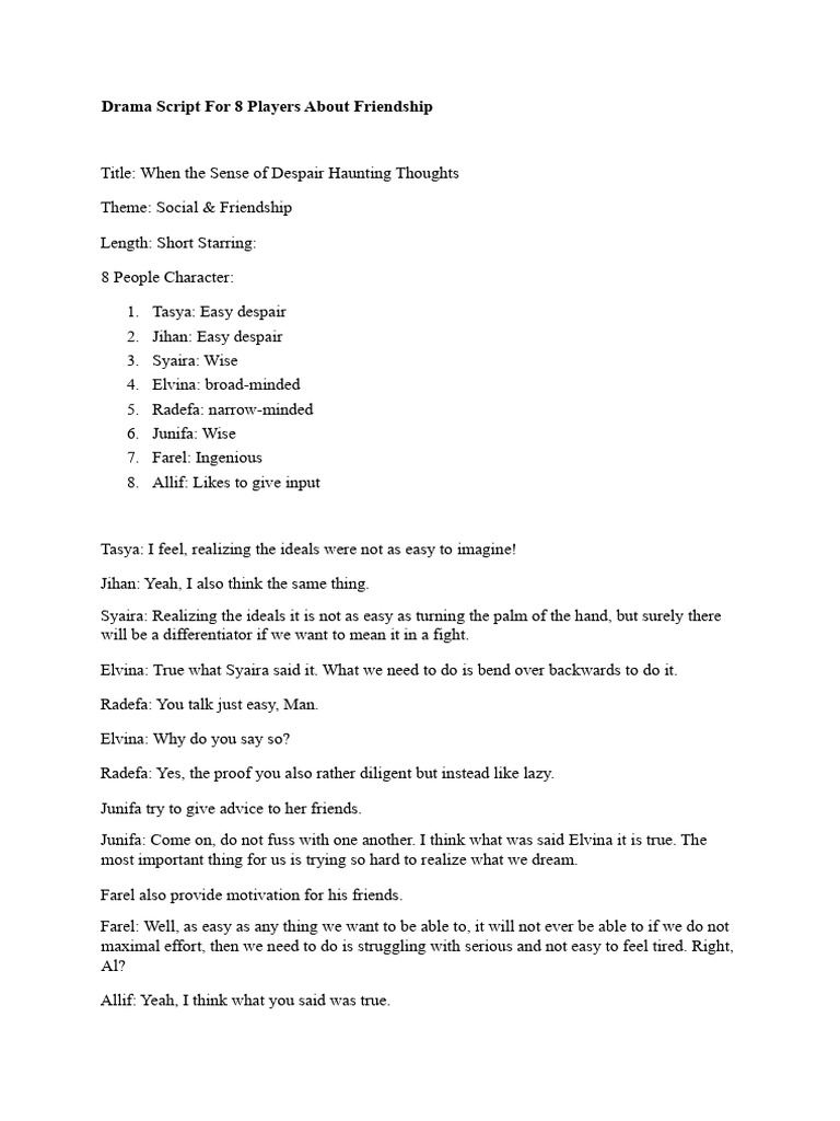 Drama When The Sense of Despair Haunting Thoughts | PDF