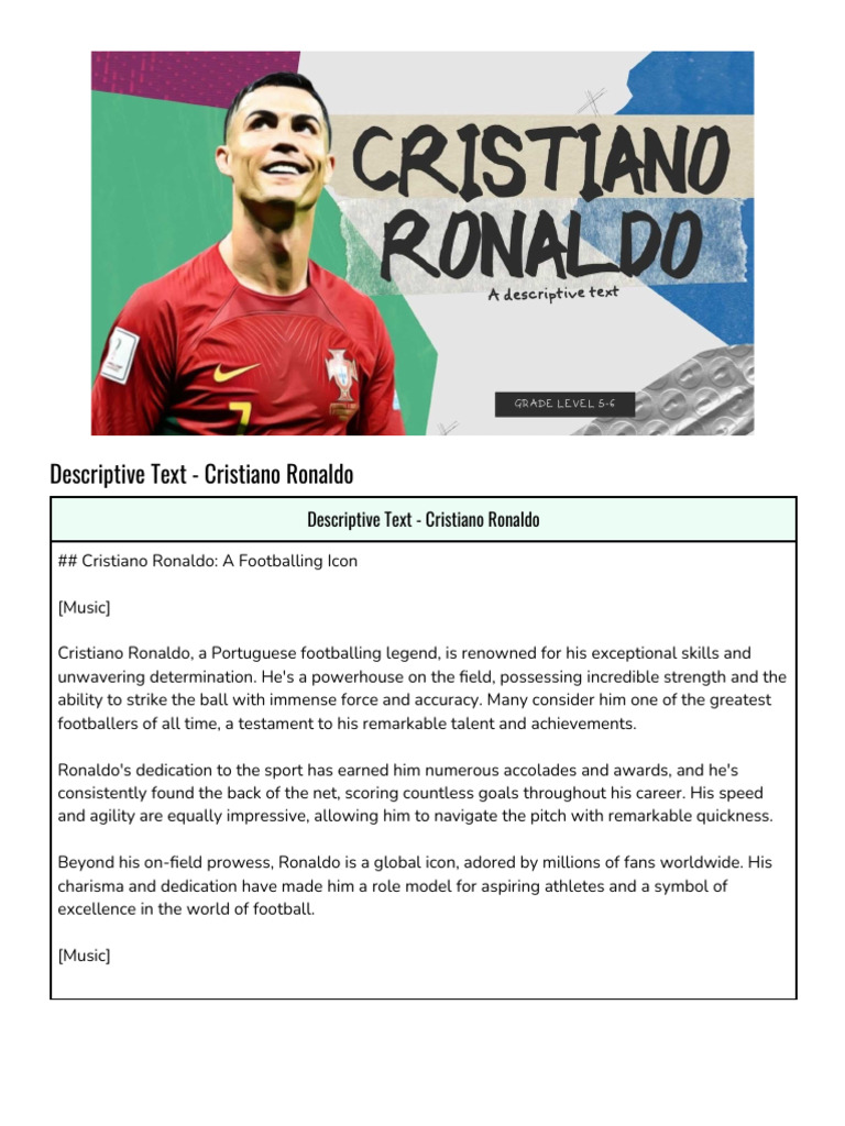 Cristiano Ronaldo: Footballing Icon | PDF
