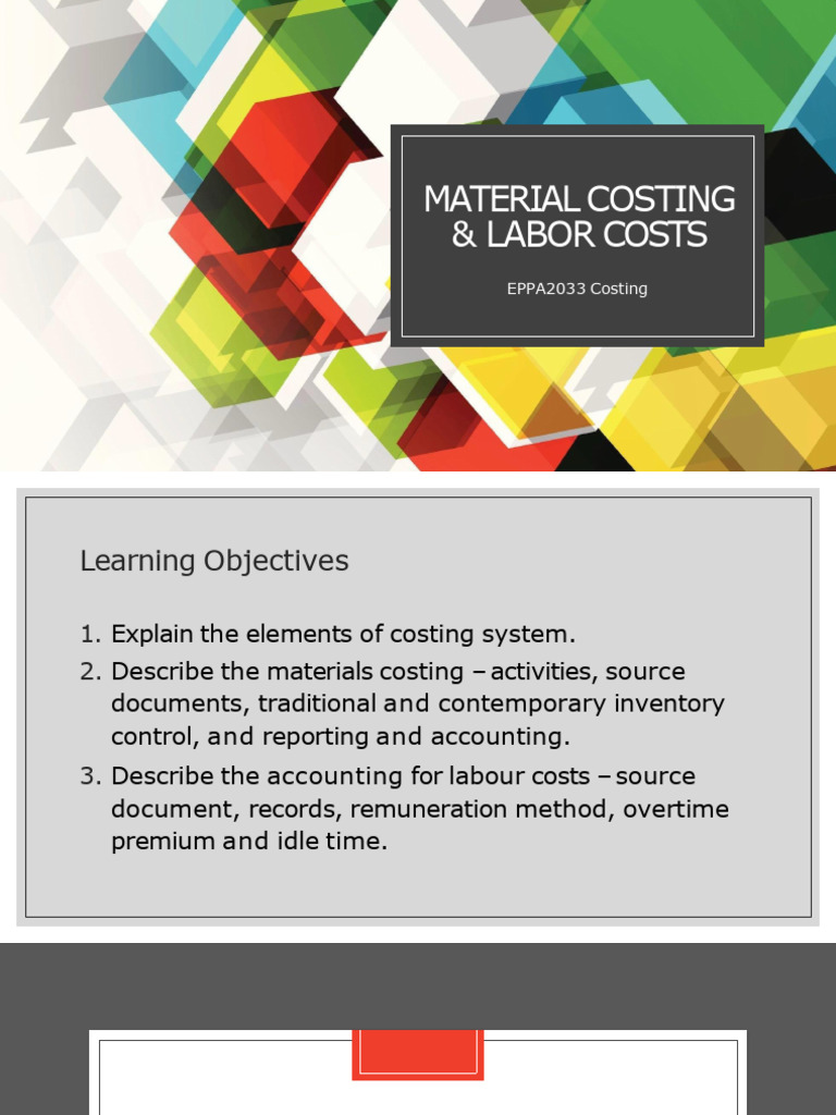 3. Material and labor costing EPPA2033 | PDF | Overtime | Employee Benefits
