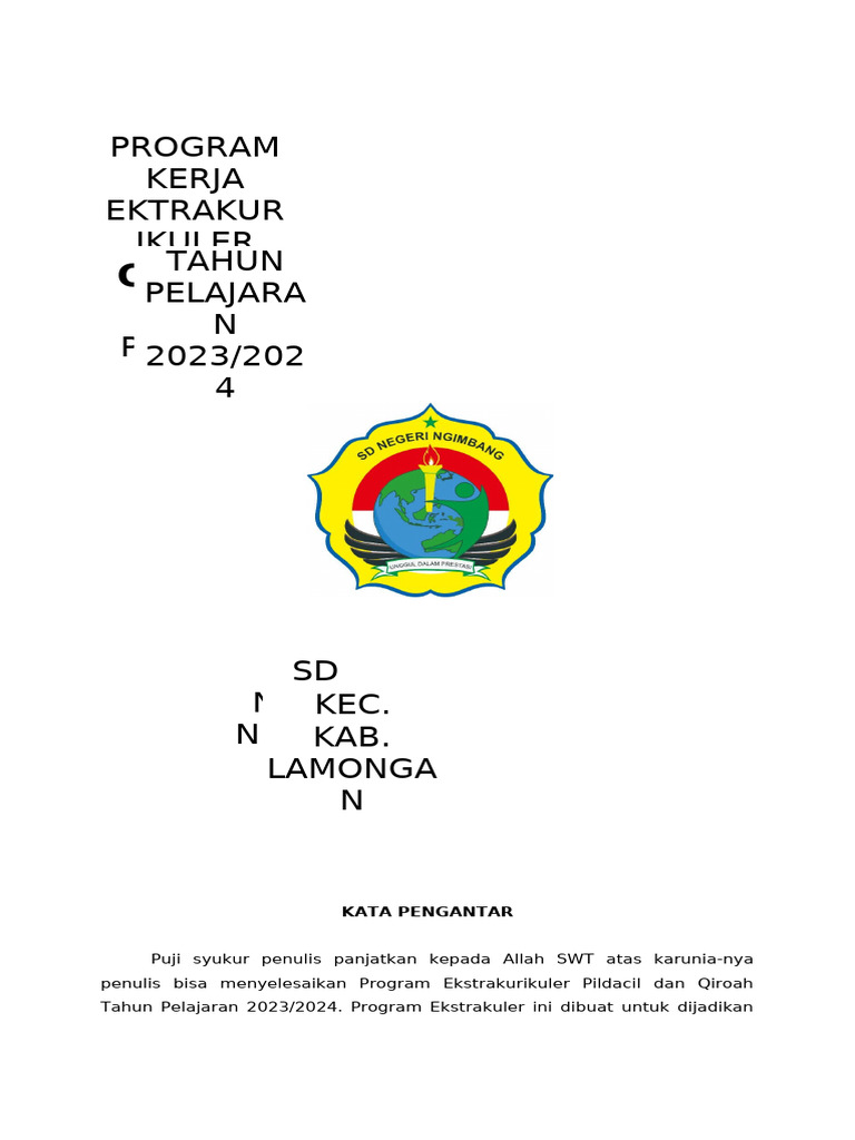 Program Kerja Pildacil | PDF