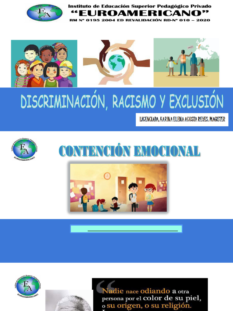 PPT SESIÓN 5 EL RACISMO Y LA DISCRIMINACIÓN (2) | PDF