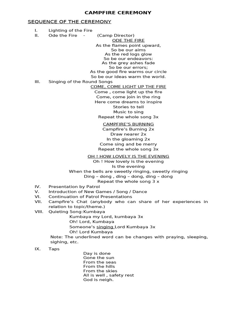 CAMPFIRE CEREMONY | PDF