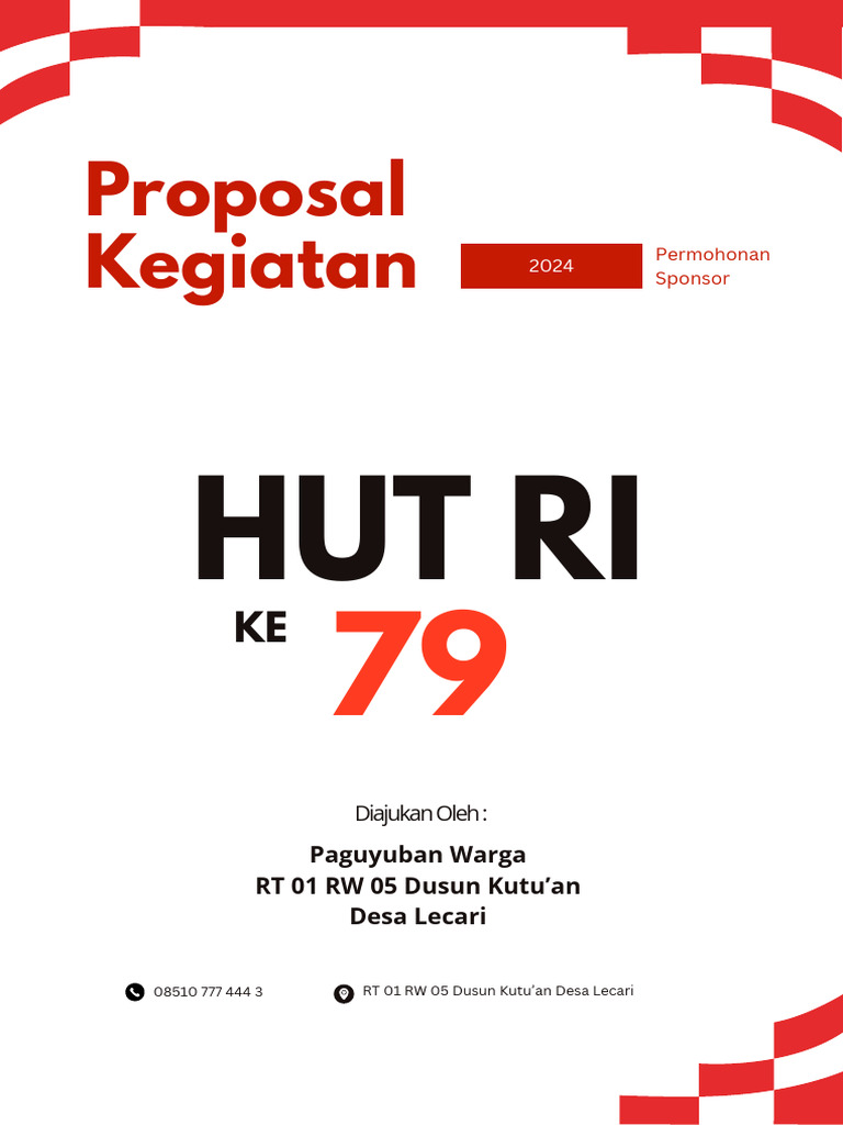 Proposal Kegiatan HUT RI RT 01 RW 05 | PDF