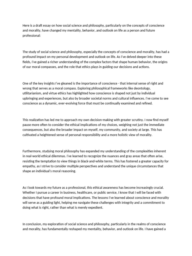 Impact of Philosophy on Morality and Conscience | PDF | Morality ...