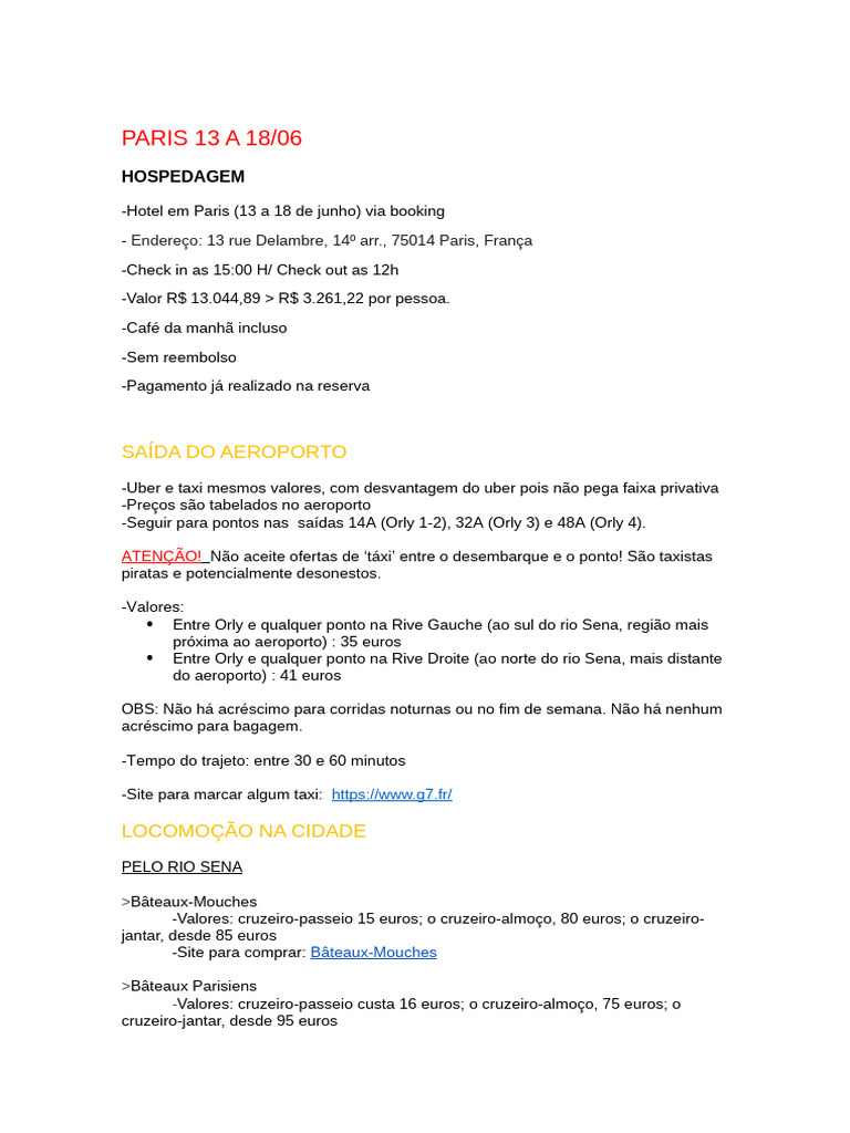 Roteiro Final Paris | PDF | Paris | Palácio de Versailles