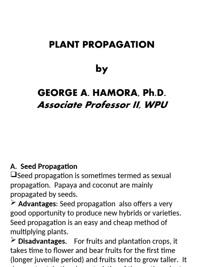 Seed and Vegetative Propagation Guide | PDF | Seed | Grafting