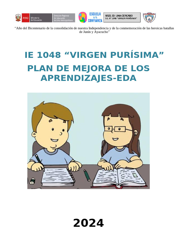 Plan de Mejora Eda 2024 | PDF | Escritura | Comunicación humana