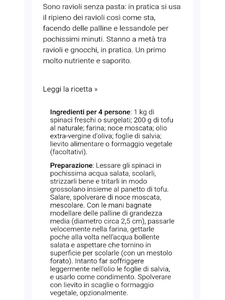 Ricetta Ravioli Nudi | PDF