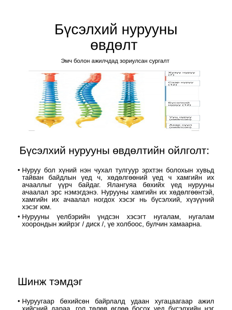 Бүсэлхий нурууны өвдөлт Pdf
