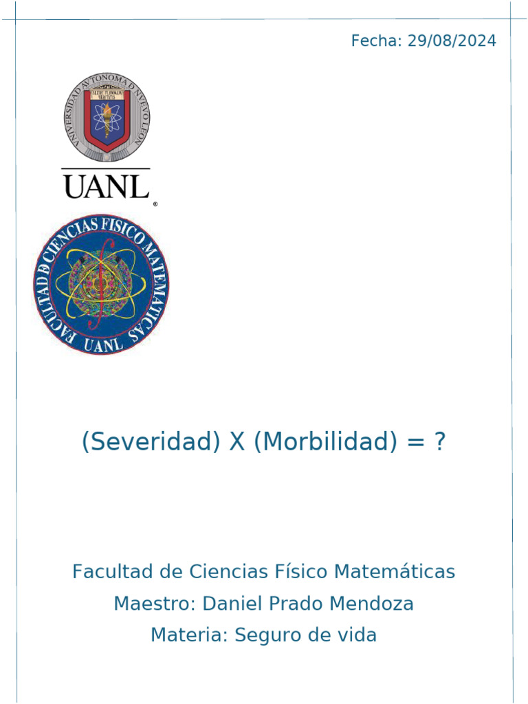 Análisis de Severidad y Morbilidad en Seguros | PDF | Tasa de mortalidad