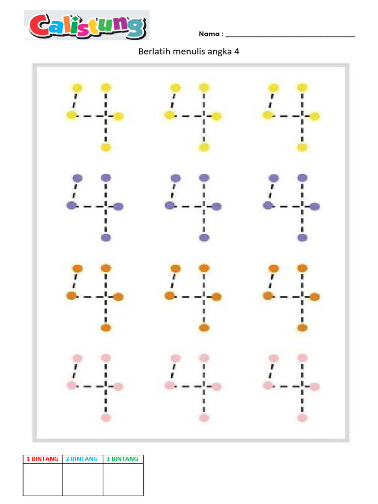 Latihan Menulis dan Menghitung Angka 1-30 | PDF