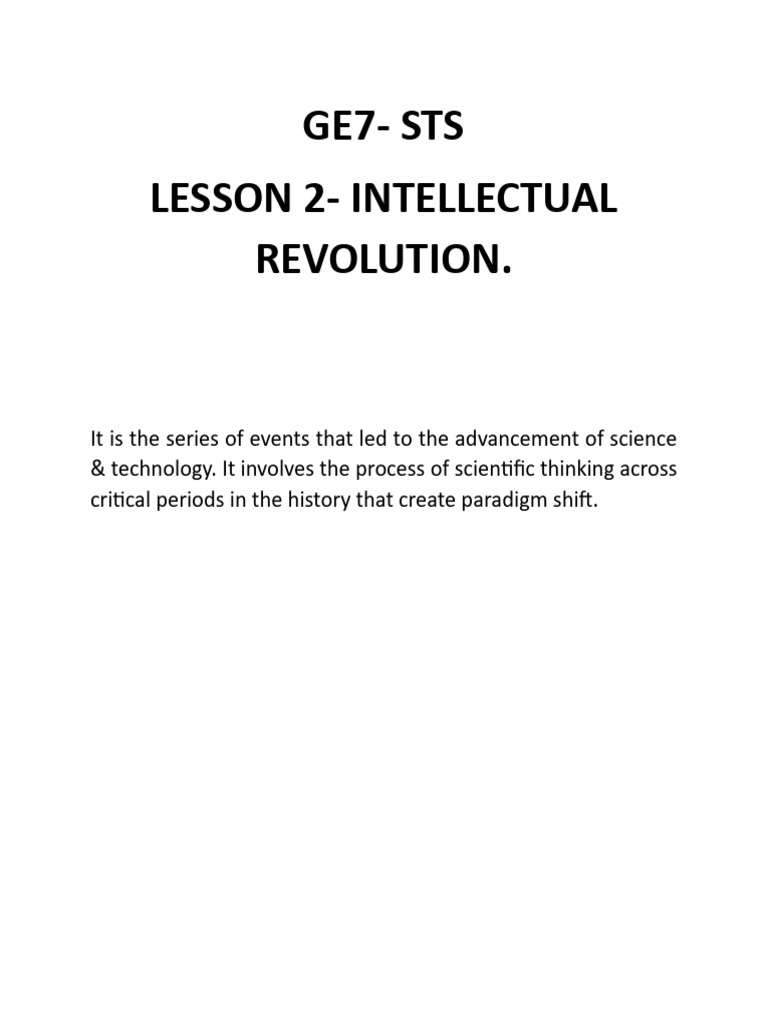 Intellectual Revolutions in History | PDF | Heliocentrism | Unconscious ...
