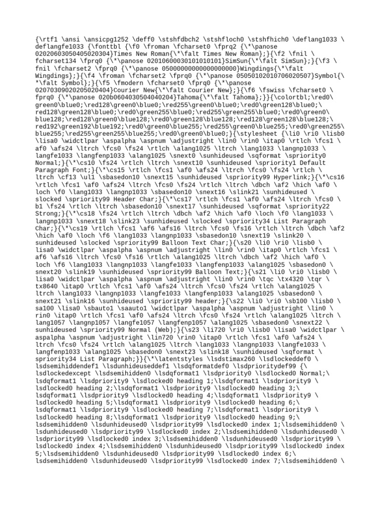 RTF Document Structure Guide | PDF | Html | Writing