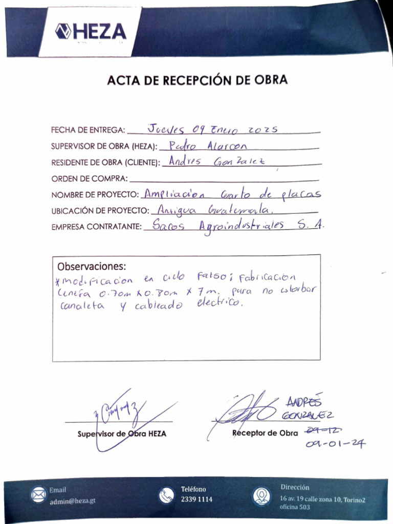 Orden de Entrega | PDF