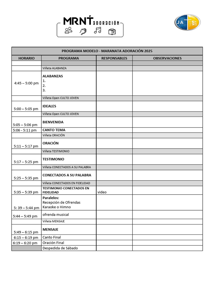 PROGRAMA Modelo JA 2025 | PDF