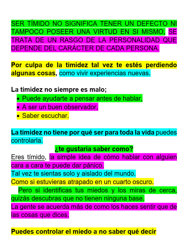 Ser Timido | PDF