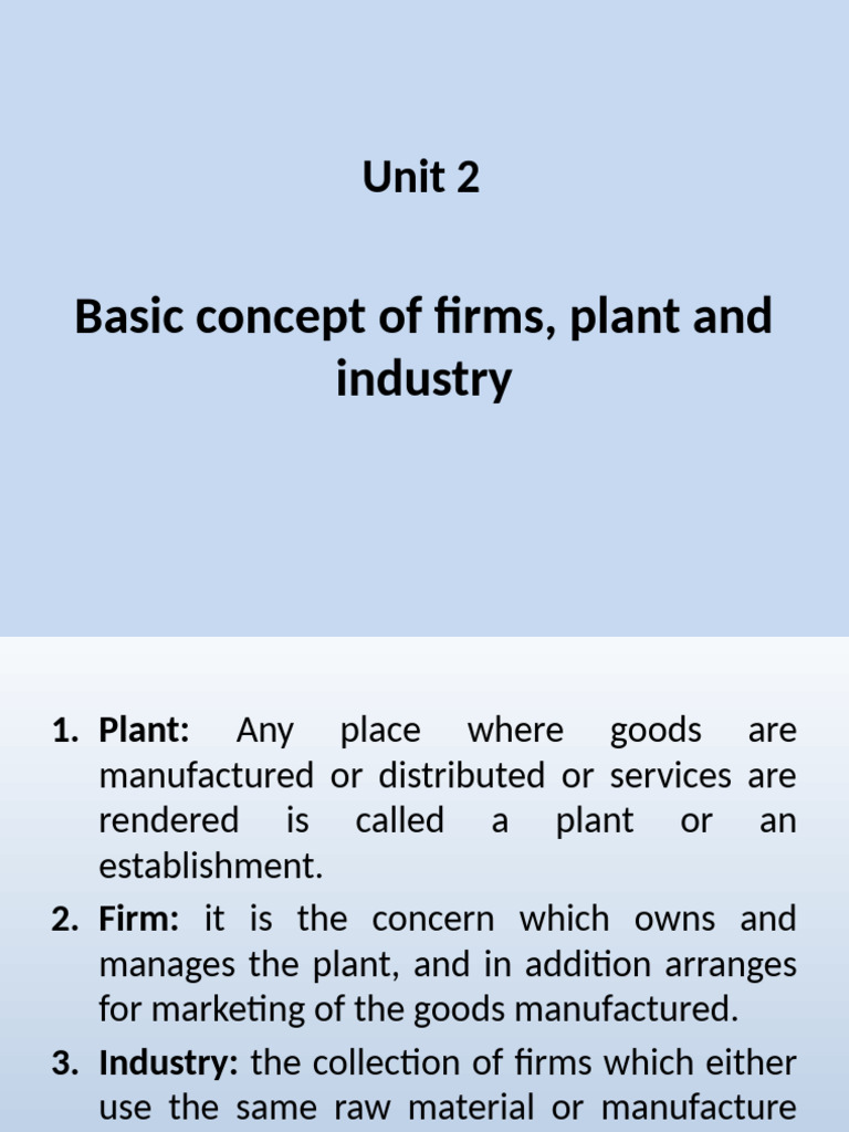 Firm, Plant, and Industry Concepts | PDF | Cooperative | Corporations