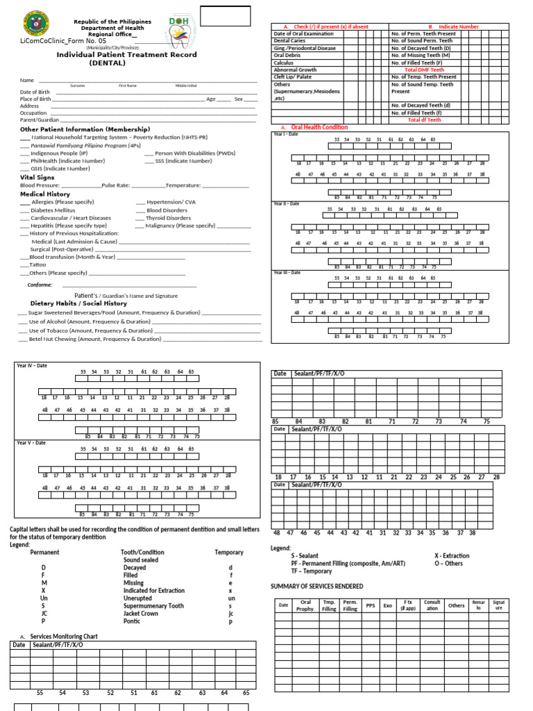 Dental Form Pdf Dentistry Cardiovascular Diseases
