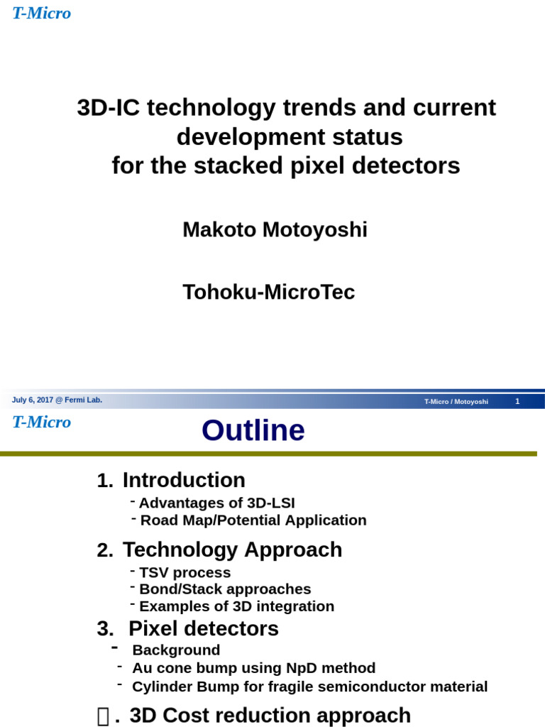 3D-IC Technology Trends and Current Development Status For The Stacked ...