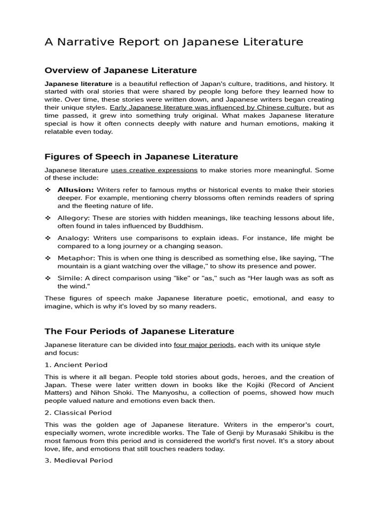 Overview of Japanese Literature Insights | PDF | Japanese Literature