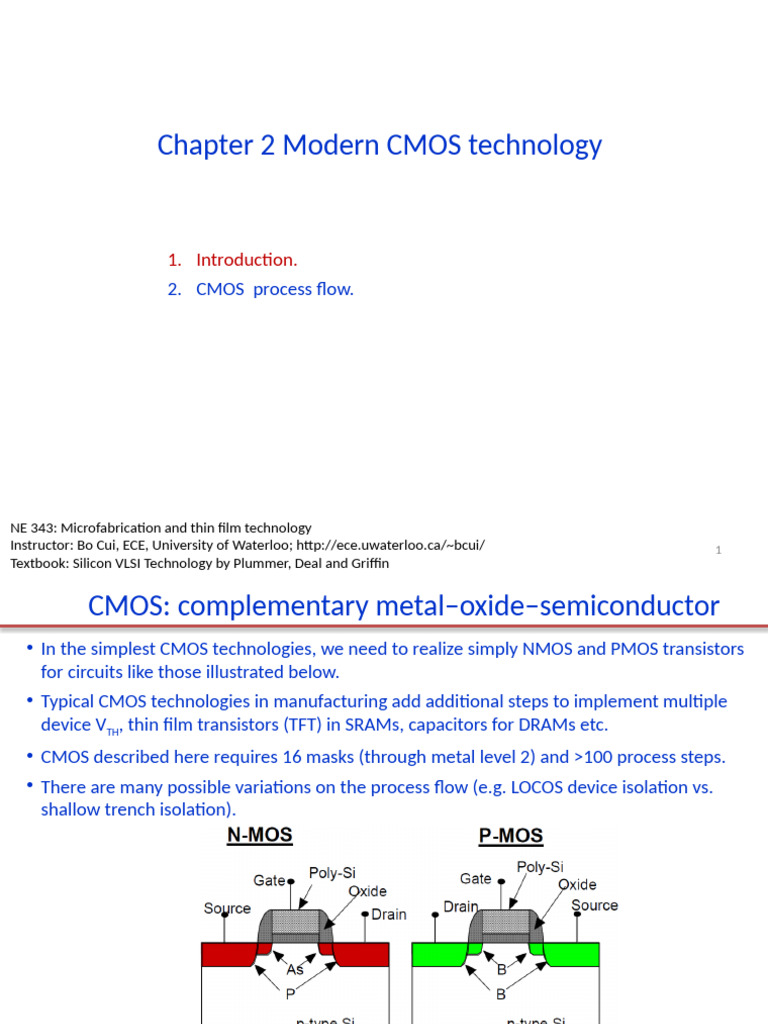 Chapter 2 Modern CMOS Technology | PDF | Cmos | Mosfet