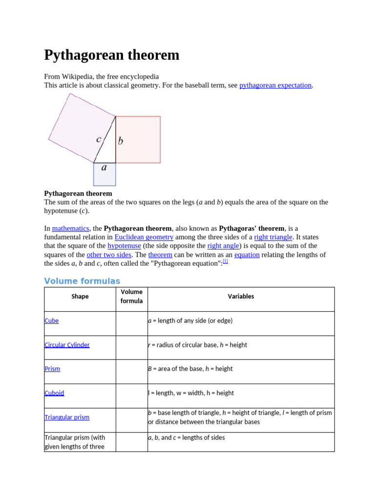 Pythagorean theorem | PDF | Sphere | Area