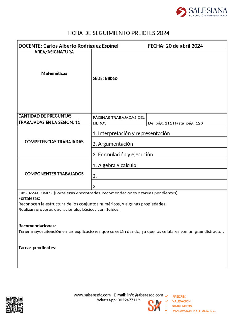 FICHA DE SEGUIMIENTO 2024 | PDF