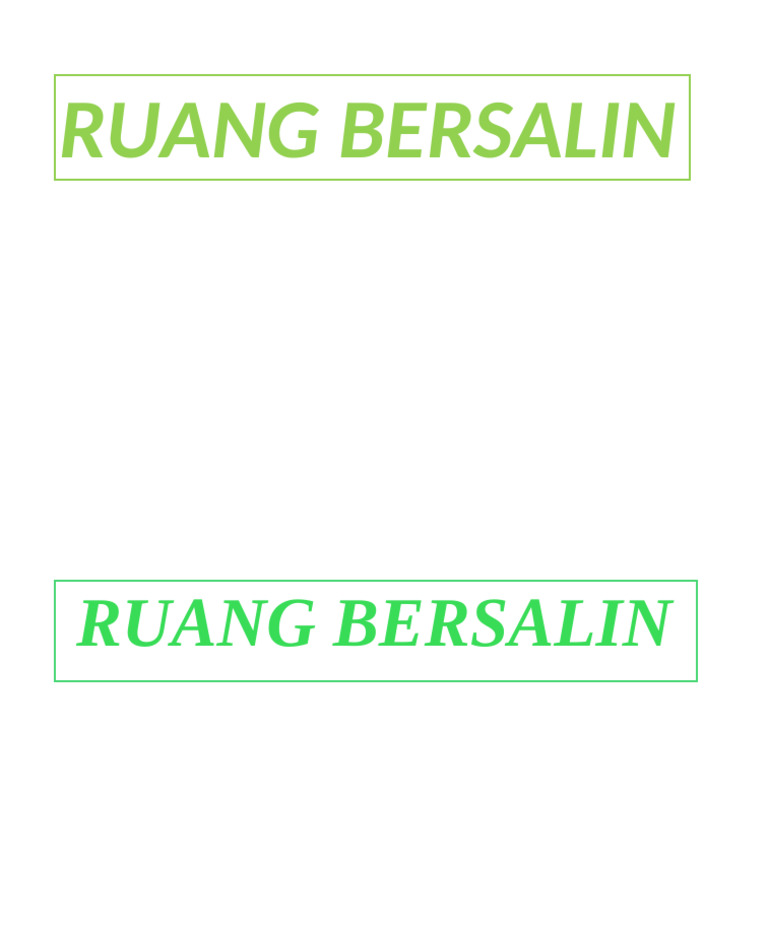 Ruang Bersalin | PDF