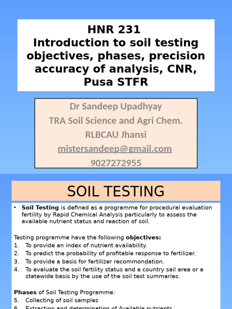 Soil Plant Water Analysis Lecture | PDF | Accuracy And Precision | Soil