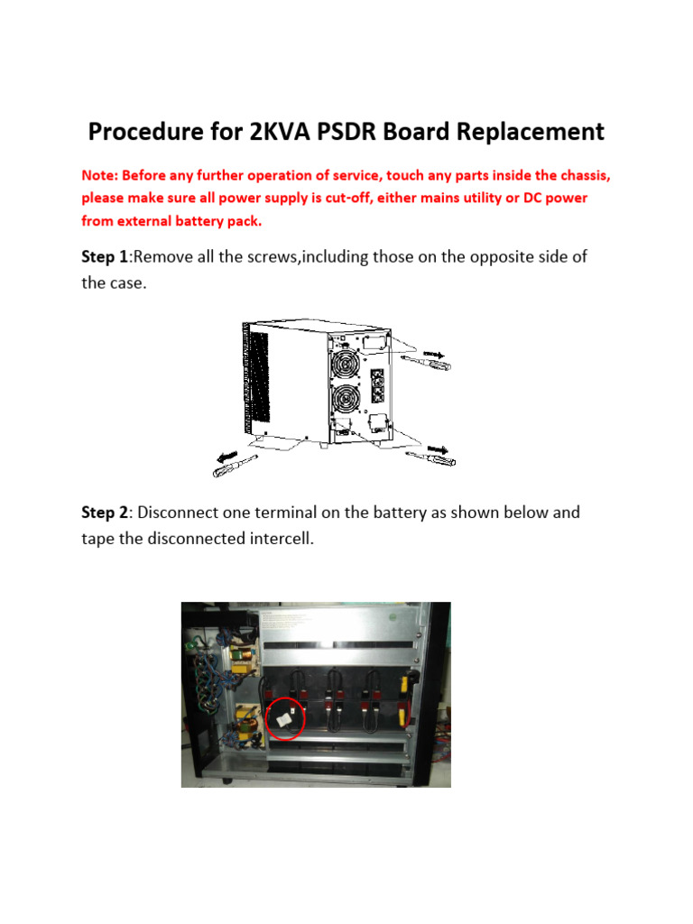 PSDR Board Replacement Procedure | PDF