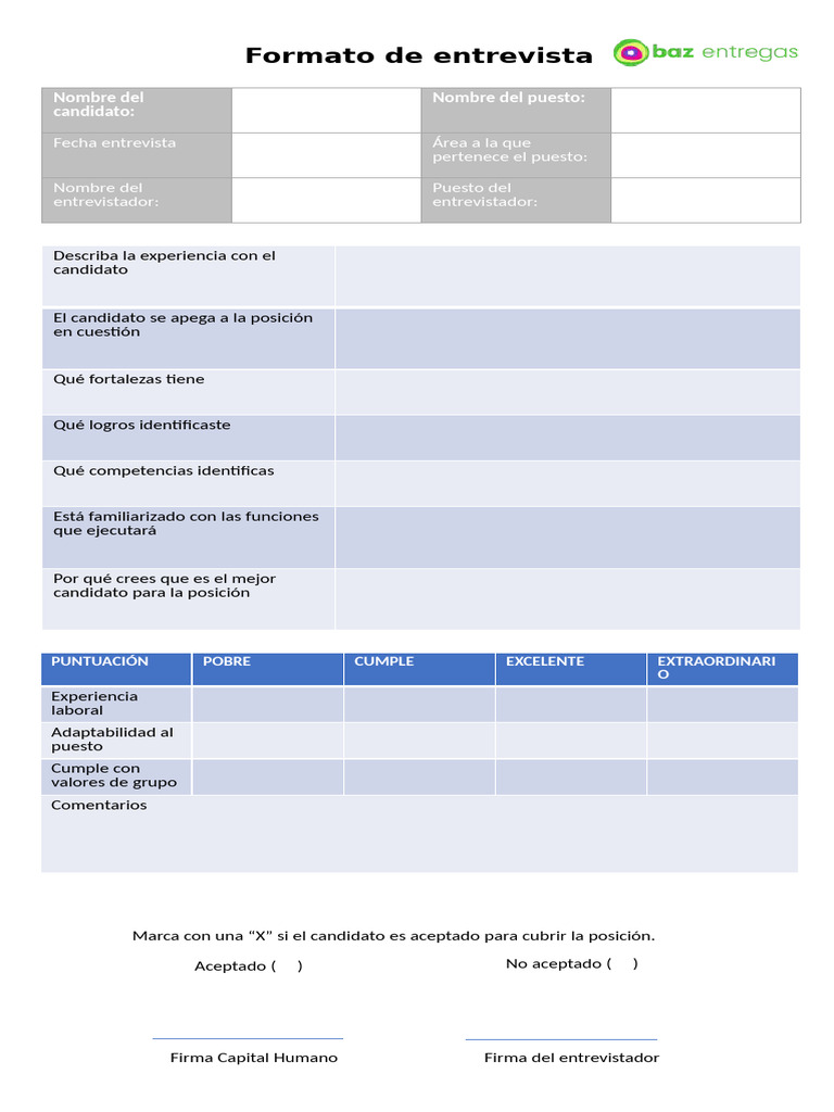Formato de Entrevista | PDF
