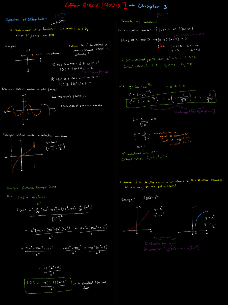 After Break Calc 1 Notes | PDF | Real Analysis | Elementary Mathematics