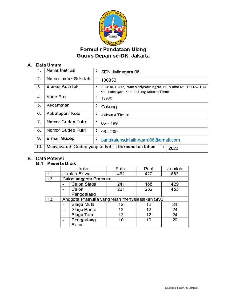 FORMULIR GUDEP | PDF