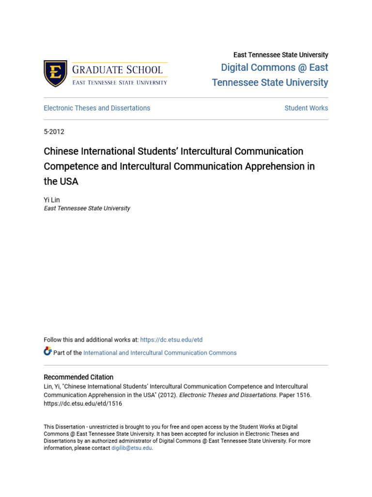 Chinese International Students_ Intercultural Communication Compe | PDF ...