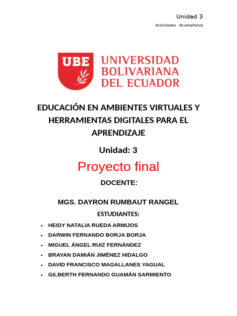 PROYECTO FINAL DE LA HERRAMIENTA VIRTUAL MIL AULAS | PDF | Moodle | Enseñando