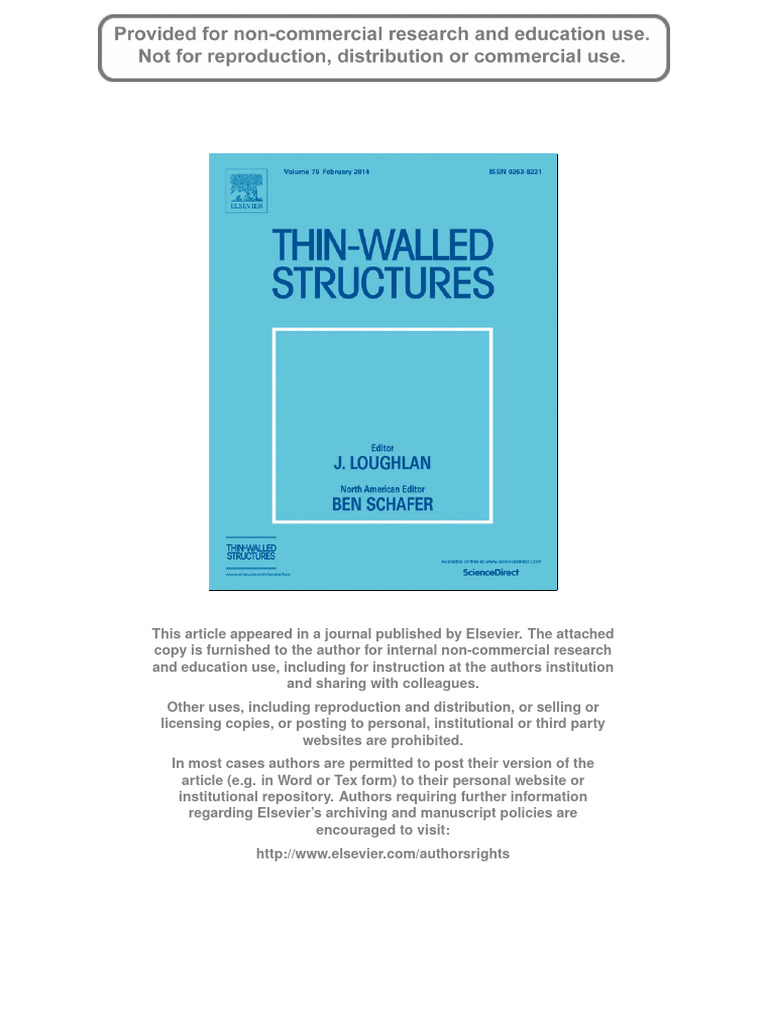 (2014) Behavior of Cold-Formed Stainless Steel Single Shear Bolted ...