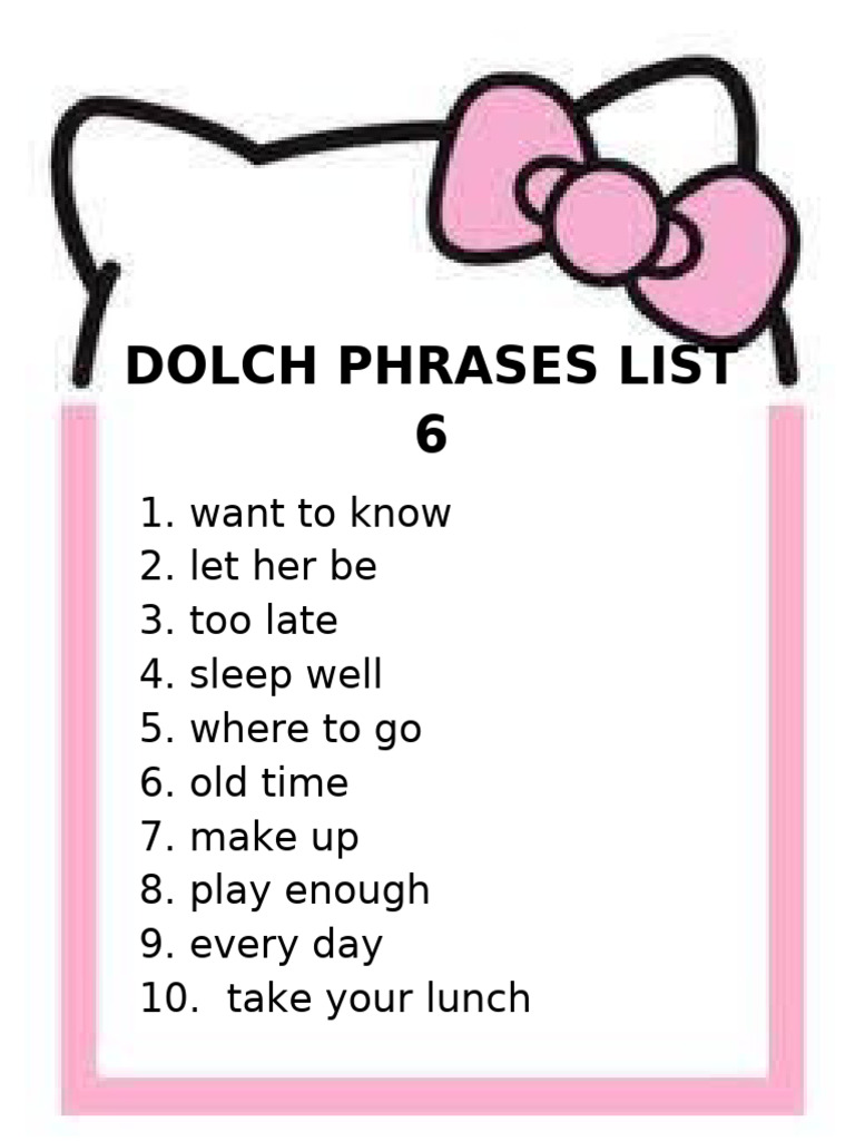 dolch phrases | PDF