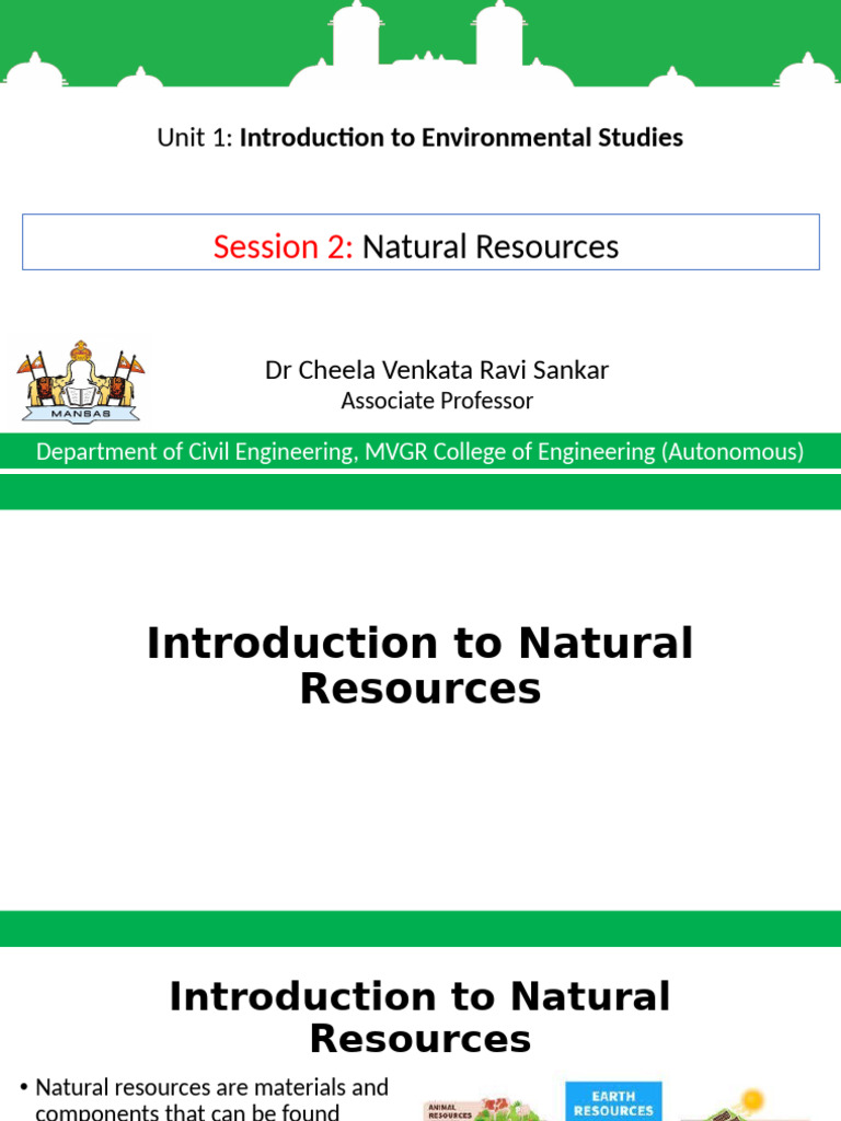 Unit 1 - Session 2 - Natural Resources | PDF | Sustainability | Resource