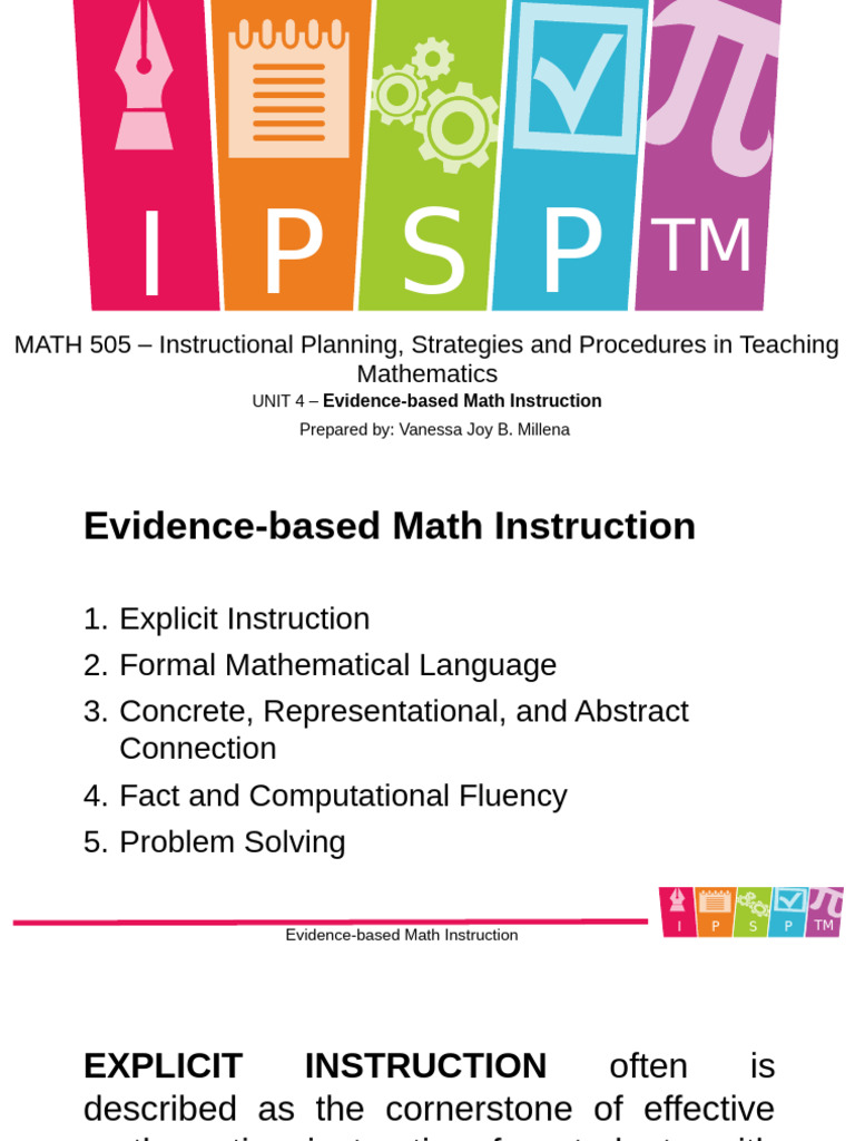 MATH505 Unit 4 Evidence Based Math Instruction Rev | PDF | Mathematics ...