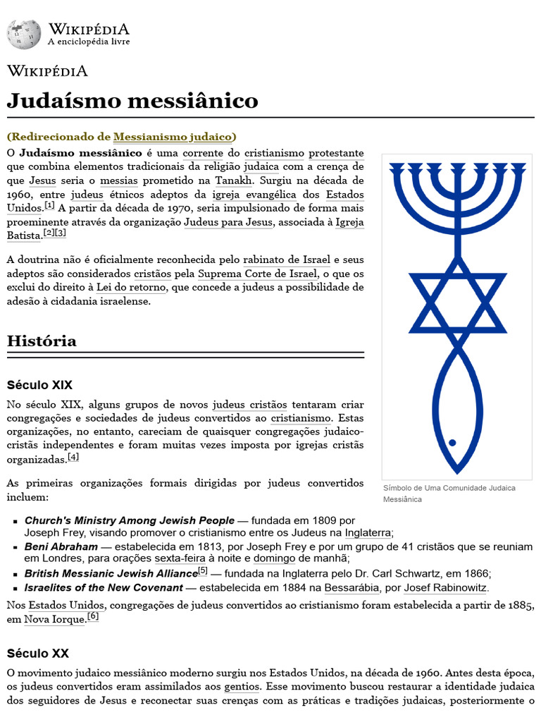 Judaísmo Messiânico: História e Crenças | PDF | Messias | Judeus e judaísmo