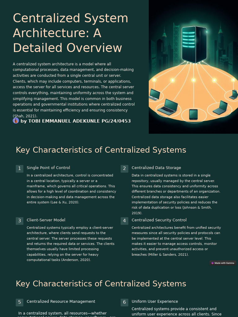 Centralized System Architecture Overview | PDF | Client–Server Model ...