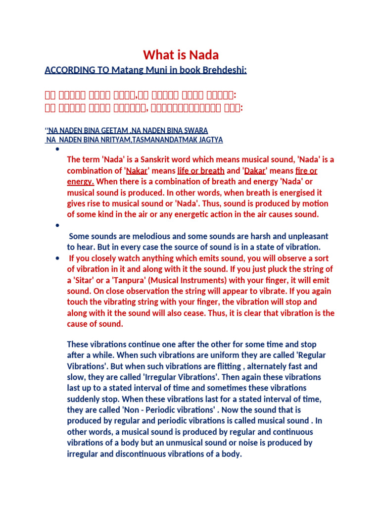 What Is Naad, Types and Qualities | PDF | Pitch (Music) | Frequency