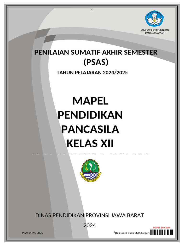 [3] NASKAH SOAL PSAS_MAPEL_2024-2025 (7) | PDF