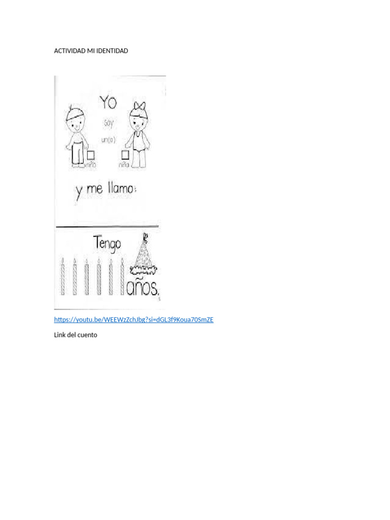 Actividad Mi Identidad | PDF