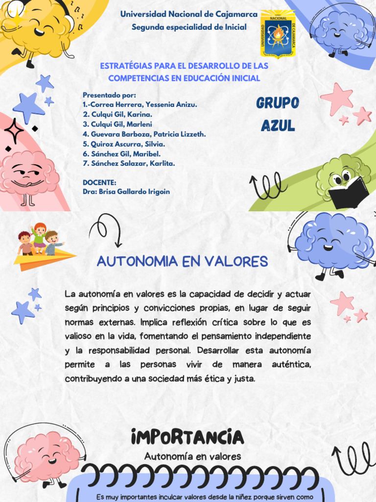 Autonomia en Valores | PDF | Autonomía | Educación de la primera infancia